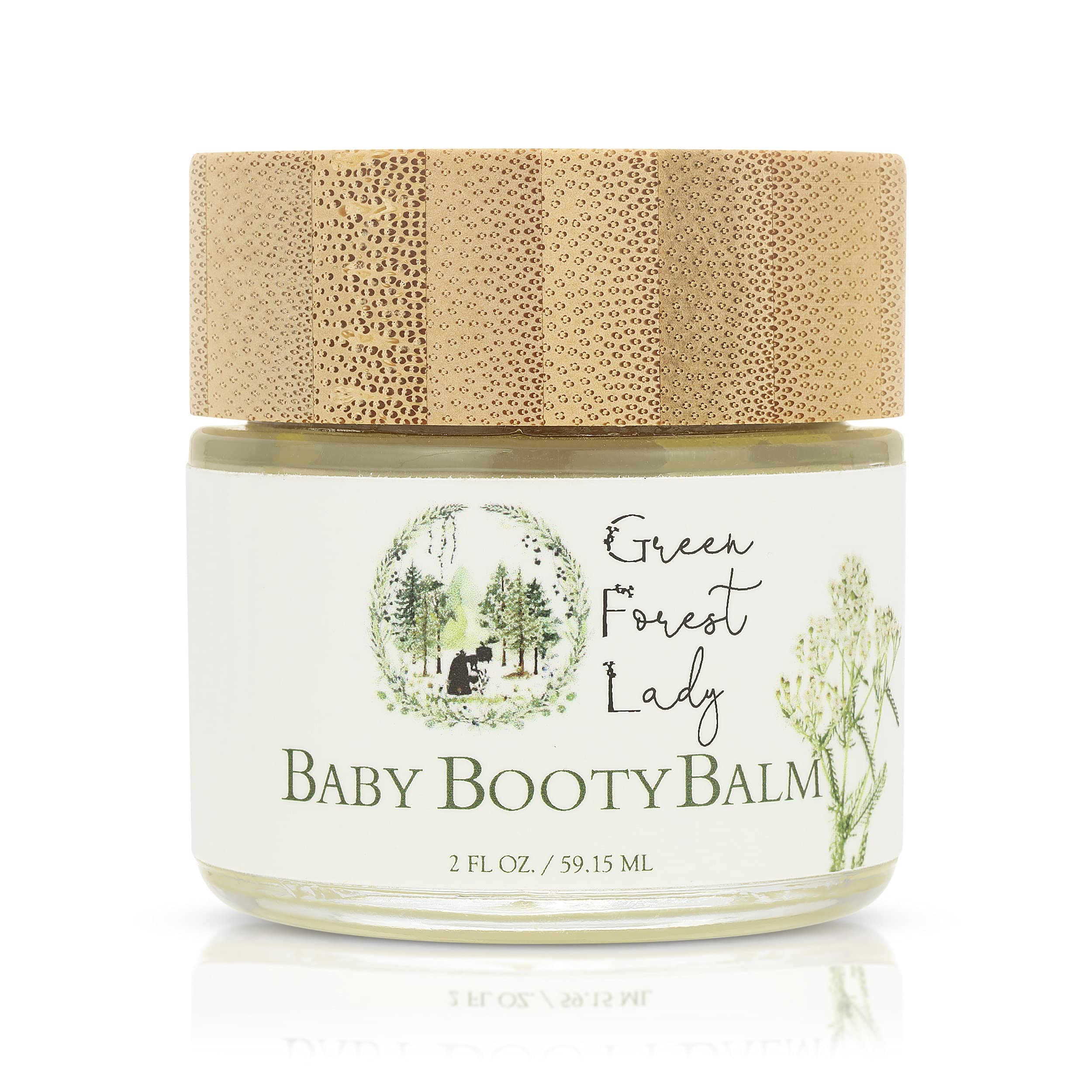 The Green Forest Lady Baby Booty Balm | Organic Diaper Cream | Baby Butt Cream | Soothing Diaper Balm | 2 Fl. Oz.