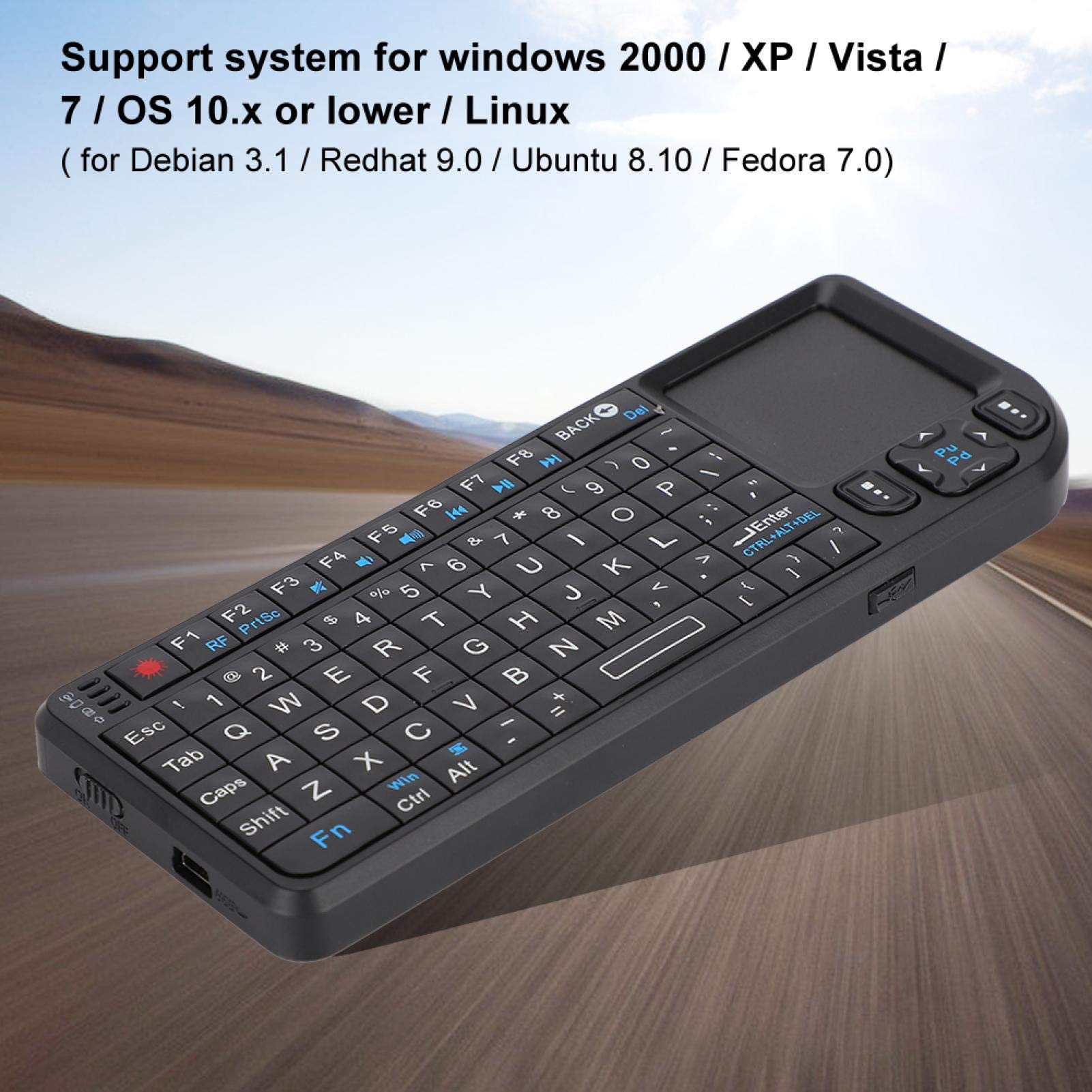 125 2.4G Mini Wireless Keyboard with Touchpad Mouse, 69 Keys USB Wireless Keyboard, 3-in-1 Multifunction UKB-100-RF USB Pocket Mini Wireless Keyboard for PC/Tablets/TV/Xbox/Smartphones