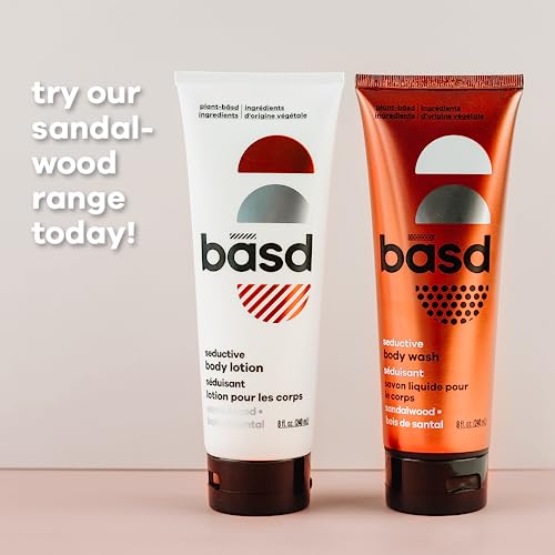 basd Organic Body Lotion, Seductive Sandalwood | Natural & Moisturizing Ingredients, Vegan, Hypoallergenic, 8 Ounce Tube