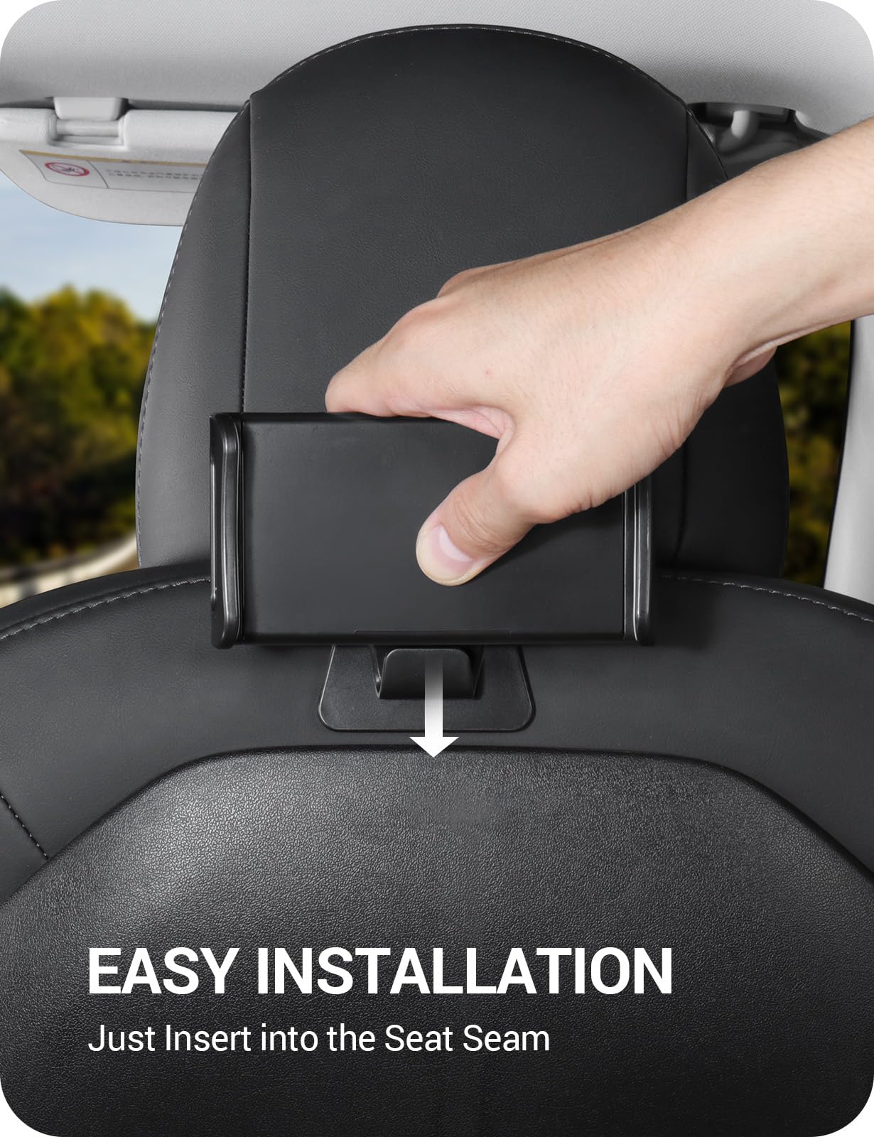 BASENOR 2025 Upgraded Tesla Model Y Model 3 Model S Model X LR/Plaid Tablet Holder Headrest Tablet Mount, 360° Adjustable Travel Rotation Tesla Car Headrest Stand Cradle Accessories