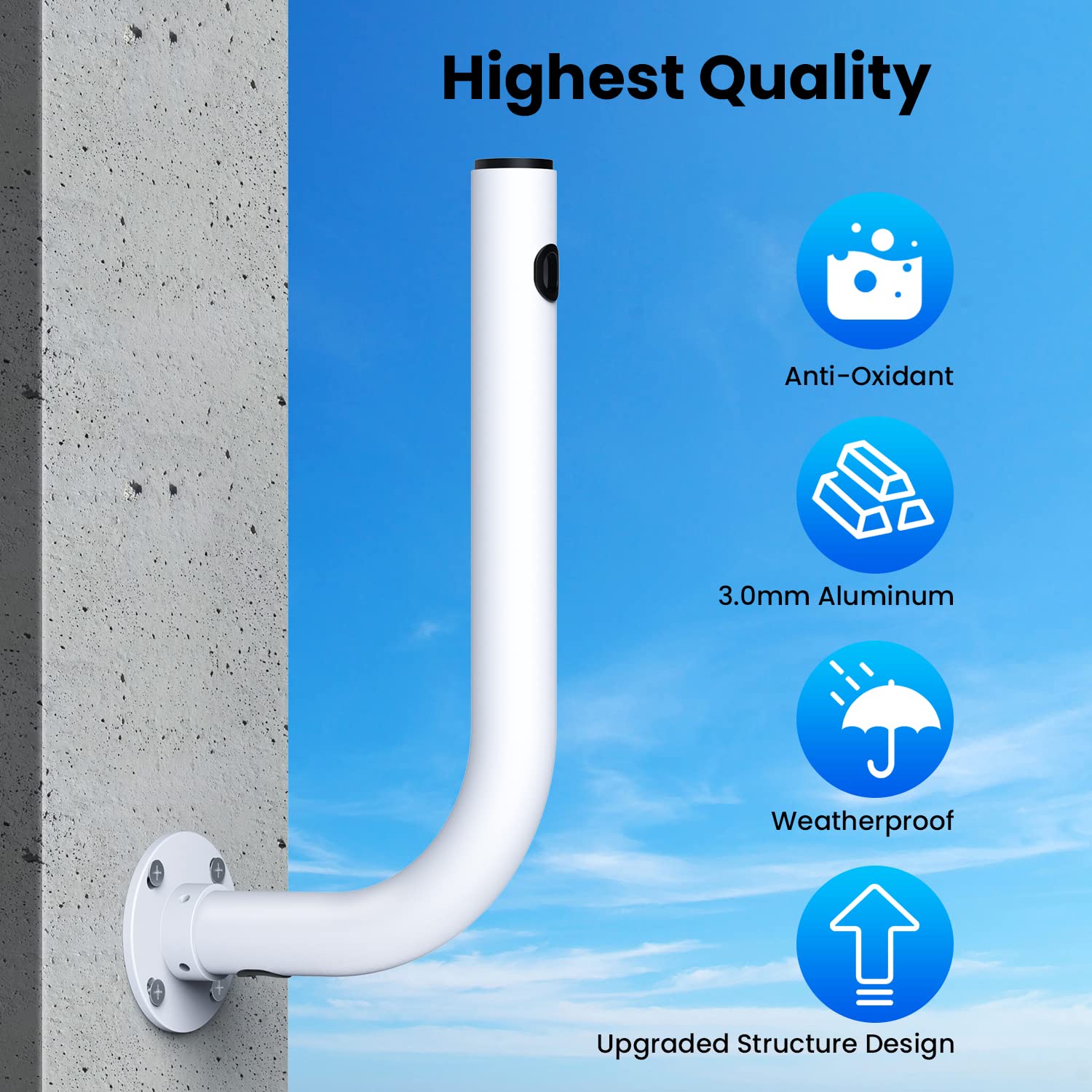 2-Pack Universal Antenna Mount, AdaLov Outdoor Wireless Bridge Bracket Mount, Pole Mount for Point to Point AP Access, Non-Adjustable Bracket for Wall, Eave or Roof Mounting