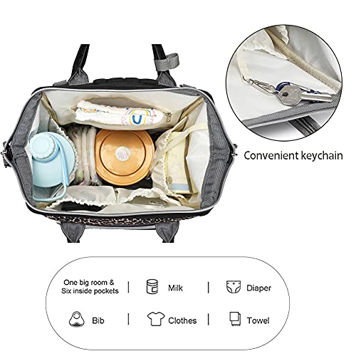 OUSIJOJO Diaper Bag Backpack Diaper Bags for Baby Girl Boy Baby Diaper Changing Backpacks Maternity Diaper Bags Cheetah Print Nappy Bag,Leopard