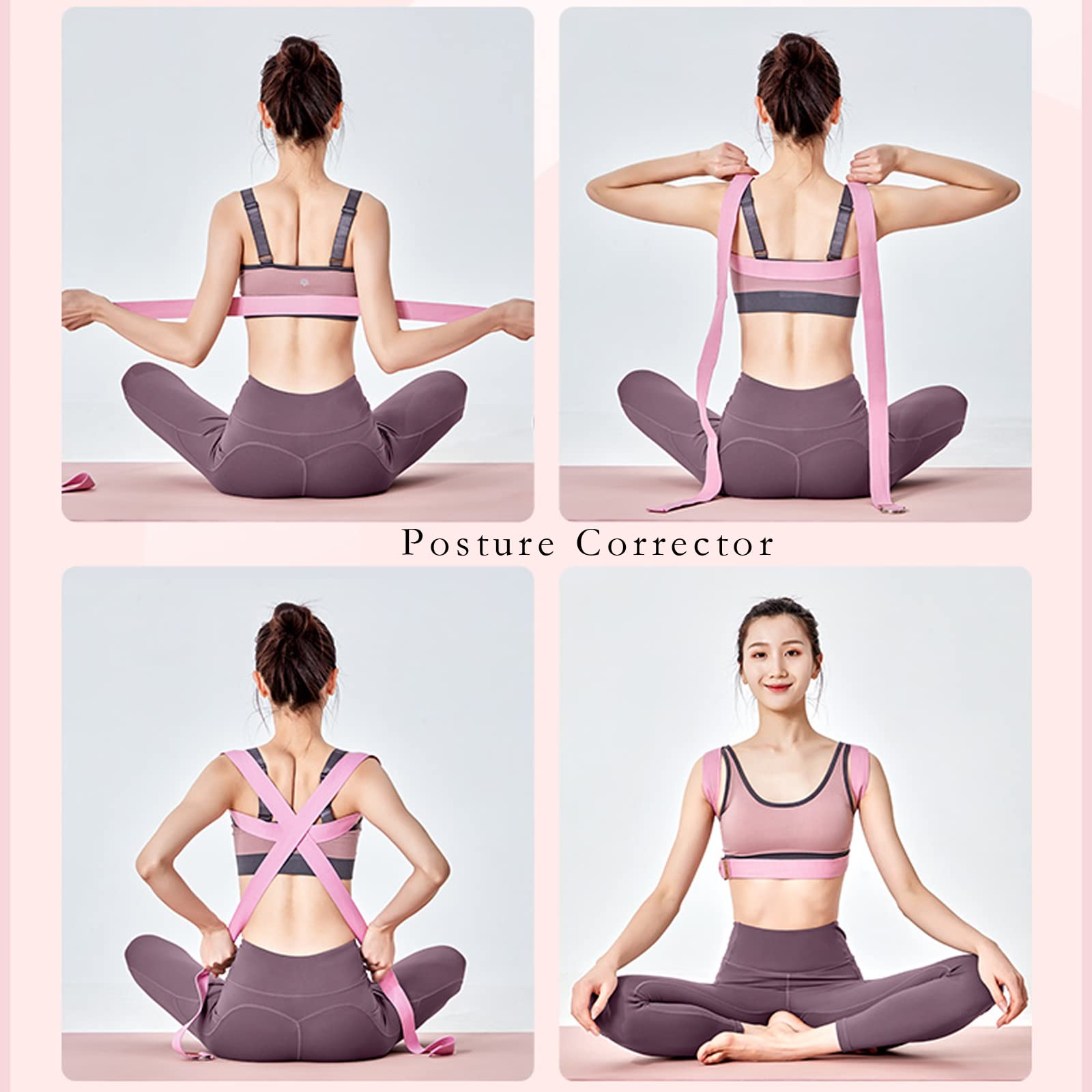 2 Pack Yoga Strap (6ft) Stretch Band with Adjustable Metal D Ring Buckle Loop | Exercise & Fitness Stretching for Yoga, Pilates, Physical Therapy, Dance, Gym Workouts