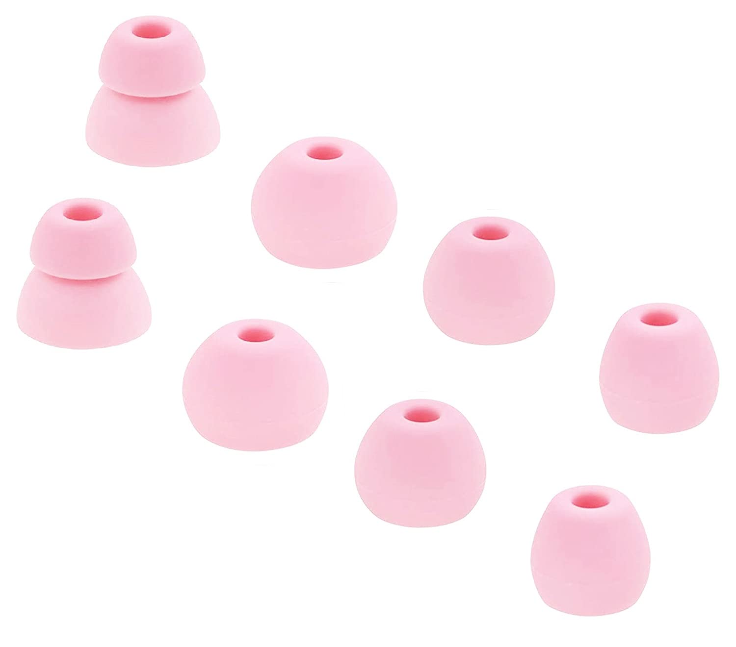 BLLQ Replacement Ear Tips Silicone Earbuds Buds Eartips Set Compatible with Powerbeats Pro Wireless Earphone Headphones,4 Pairs, Cloud Pink (PP4p)