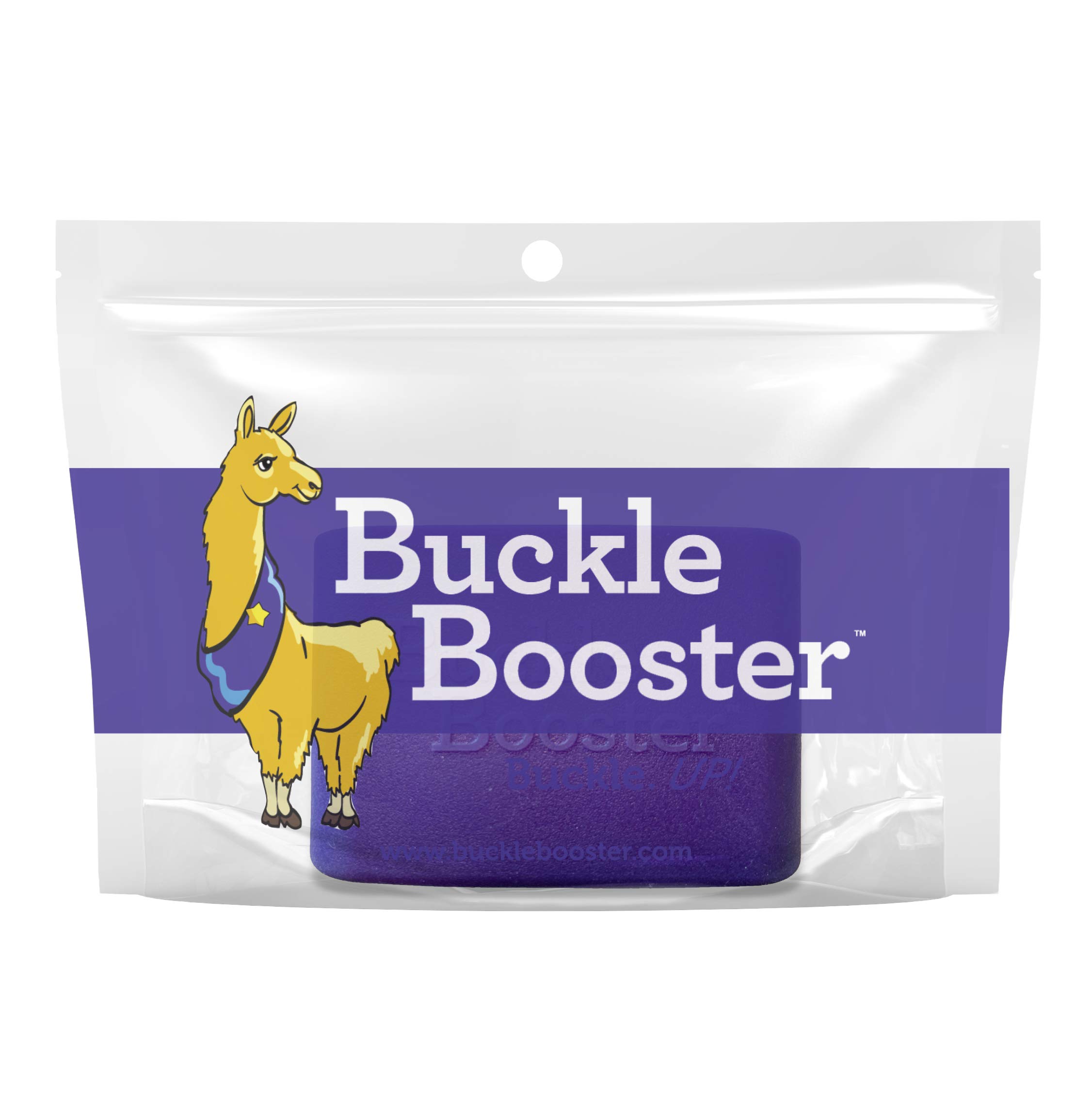 BPA-Free Car Seat Belt Buckle Booster - Raises and Stabilizes Your Receiver - Fun Kid Safety Sticker Gift (Short (Snaps Around Buckle), 1-Pack)