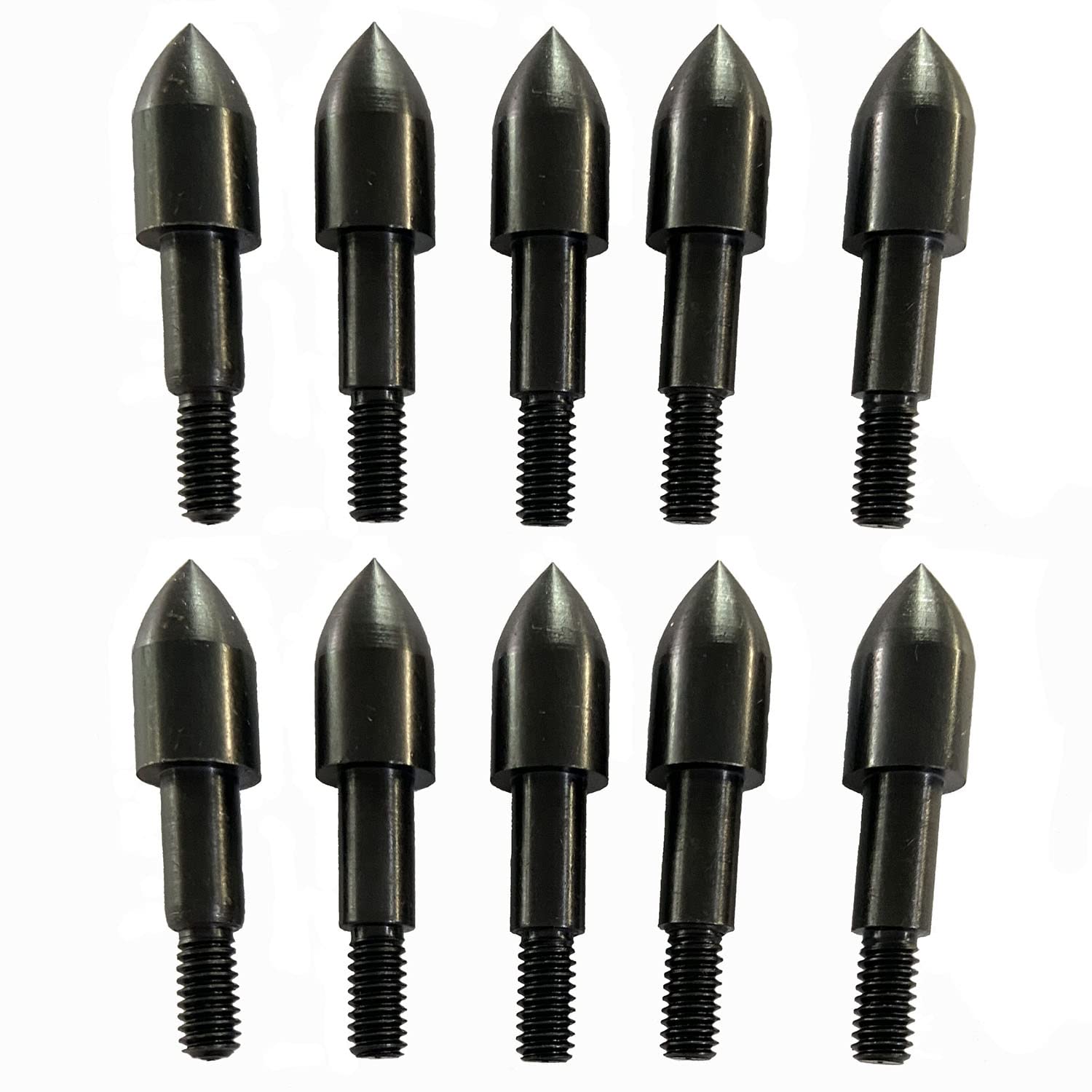 12PCS 100 Grain Archery Field Points Black Screw-in Archery Bullet Points 11/32" for Arrow Field Target Practice Shooting