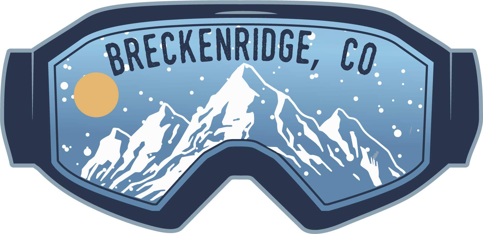 Breckenridge Colorado Ski Adventures Souvenir 2 Inch Vinyl Decal Sticker Goggle Design