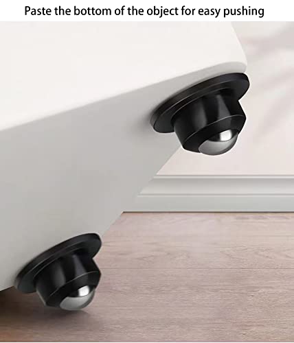 4 PCS White Mini Self Adhesive Caster Wheels,360°Rotation Self Adhesive Caster Wheels, Stainless Steel Rollers Universal Wheel for Trash Can, Furniture( with 1 Stainless Steel Rolling Balls)