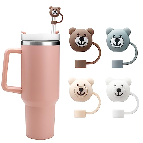 4 PCS Straw Covers Cap for Stanley Cup, Silicone Straw Tip Covers for Stanley 30 & 40 Oz Tumbler with Handle, Straw Toppers for Stanley Tumbler Cup