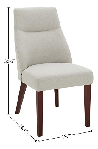 Amazon Brand β Rivet Phinney Contemporary Upholstered Dining Chair, 19.7"W, Wood,Silver