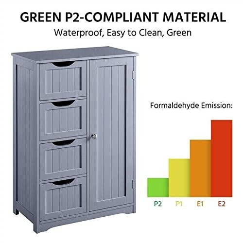 Wood Barhroom Floor Cabinet/Kitchen Cupboard with 4 Drawers,Hallway Cabinet Fabulou Cabinet Bathroom cabinets Bathroom Accessories Bathroom Set Bathroom Sets Bath Accessories