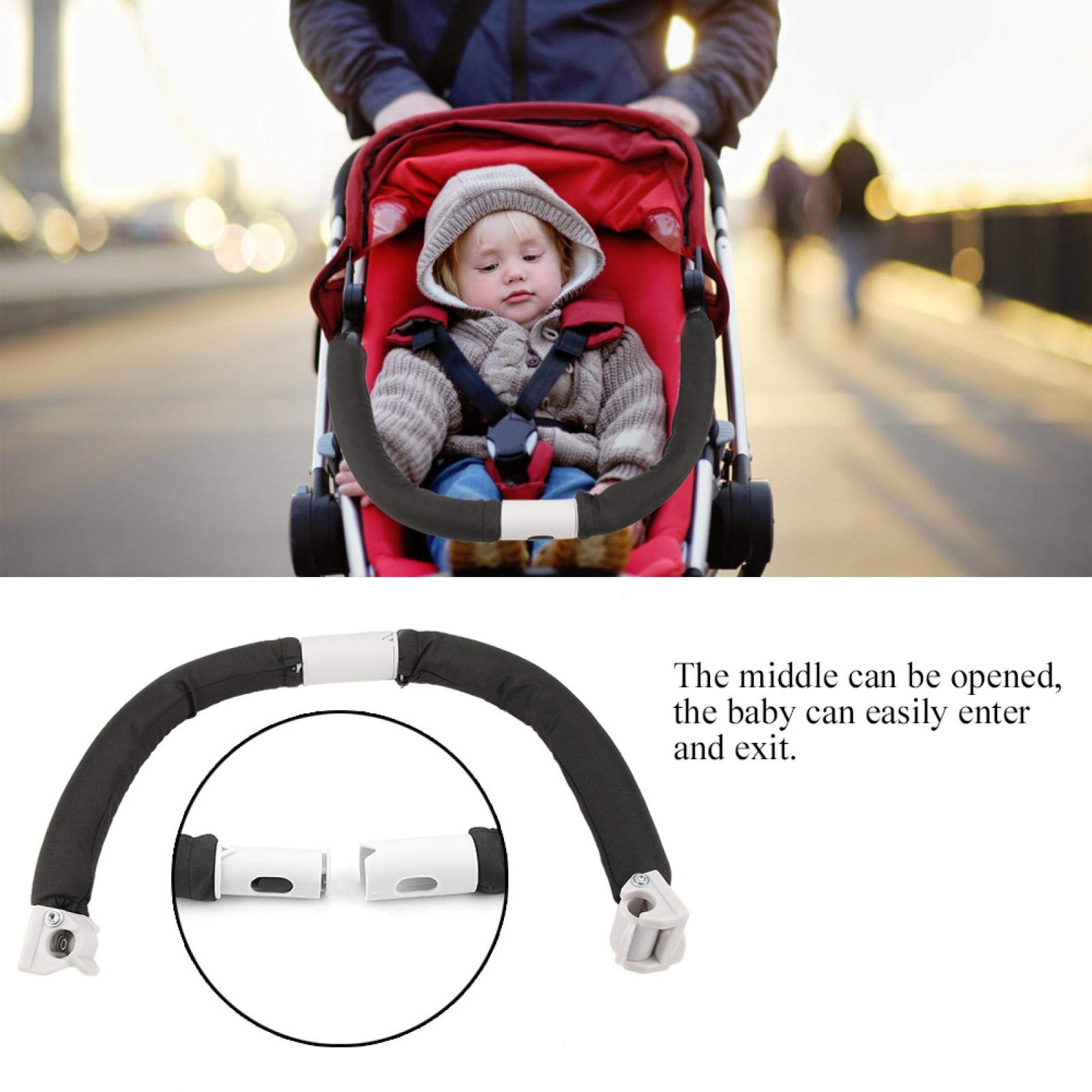 Handle Curve Design Adjustable Stroller for Dolls for Toddlers(Black)
