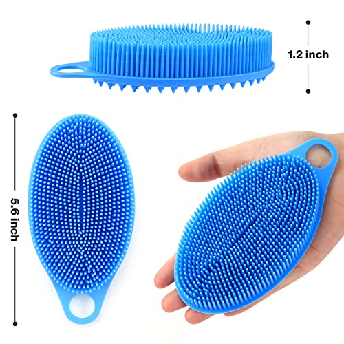 3 Set of Multifunctional Silicone Body Scrubber Loofah Soft and Skin-Friendly-,Easy to Clean,Scalp Massage ,Durable and Hygienic - Suitable for Various People and Pets (3 Count)