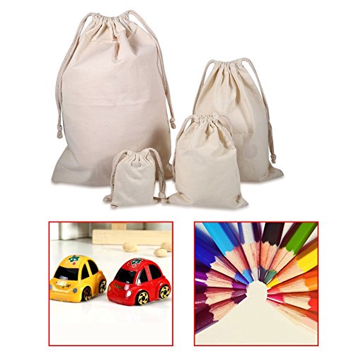 Cotton Laundry Bag, 100% Heavy Duty Large Laundry Bag Canvas Laundry Bags with Drawstring 4 Sizes Large Capacity for Laundry, Storage Save Space Make Your House Keep Neat(3040cm)