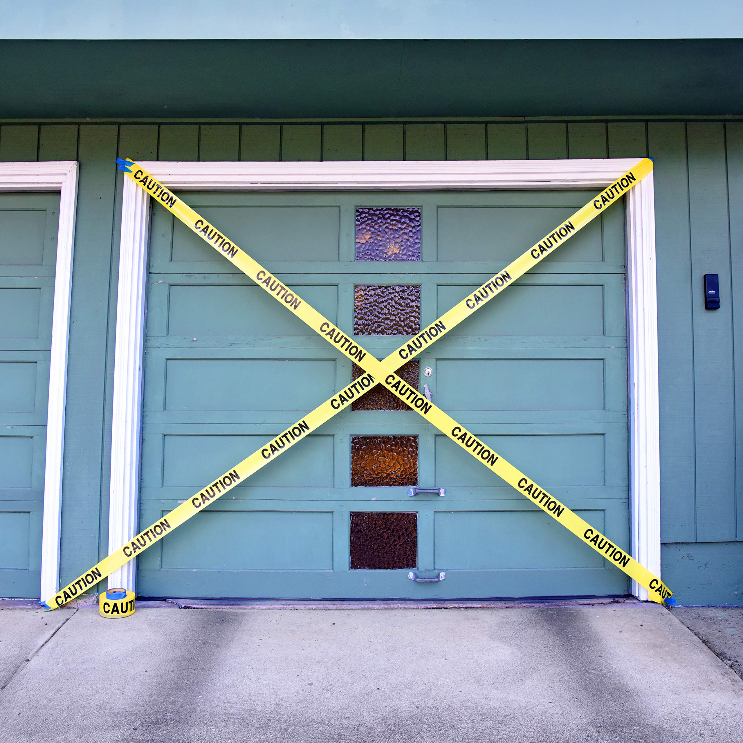 Caution Tape | Black and Yellow | Warning Keep Out | Halloween | Crime Scene Police Tape | Danger Barricade Hazard Construction Tape Roll | Do Not Enter | Flagging | 3 In x 1000 FT | by Teegan Tapes