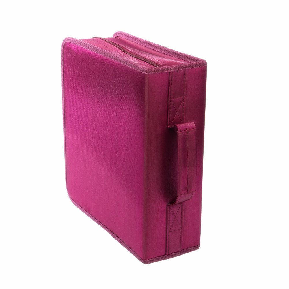 256 Capacity CD/DVD case Wallet, Storage,Holder,Booklet by Rekukos(Rose)