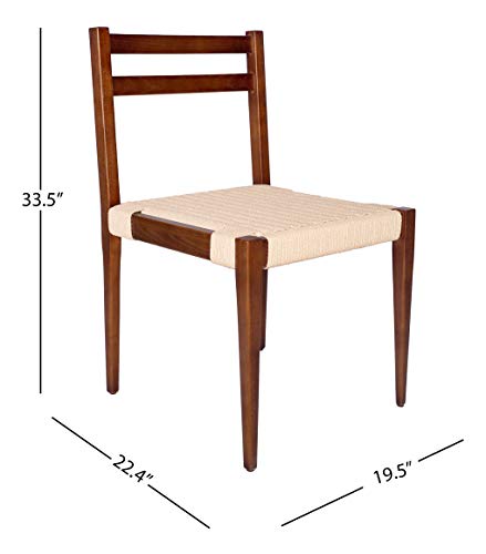 Amazon Brand β Stone & Beam Jane Mid-Century Dining Chair, Set of 2, 19.5"W, Ash Wood, Brown