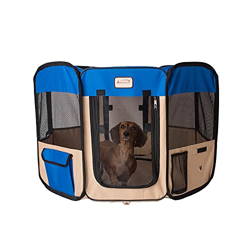 Armarkat PP001B Blue and Beige Portable Playpen