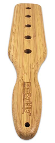 BamPaddle Bamboo Paddle - 1/2" Thick Wooden Rug Paddle with Airflow Holes, Light Weight and Super Durable with Attitude. Beautiful Smooth Finish & Chamfered Holes