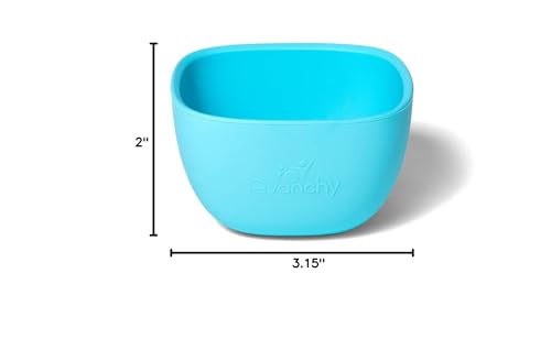 Avanchy Baby Bowls Silicone MINI Prep Bowl Set for Babies Kids Toddler for Feeding Food 4 oz, Blue