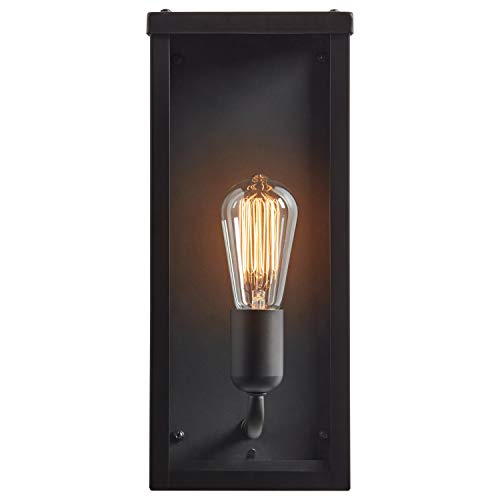 Amazon Brand β Rivet Mid-Century Clear Glass and Metal Wall Sconce with Bulb, 14"H, Bronze