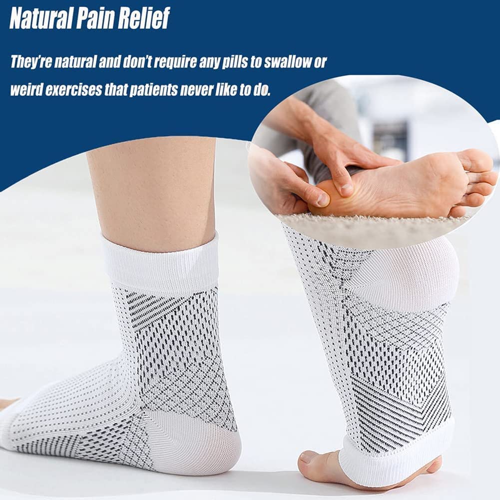 2 Pairs Heelium Pain Relief Socks, Heelsium's Neuropathy Socks, Soothe Socks for Neuropathy Compression Ankle Compression Socks, Plantar Fasciitis Socks for Women Men (Black,L/XL)