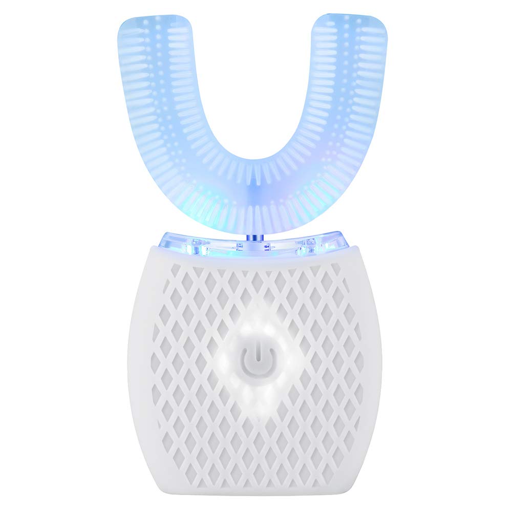 Lebond Electric Ultrasonic Toothbrush, Automatic 360 ° Ultrasonic Electric Toothbrush, Cold Tooth Whitening Instrument Automatic Toothbrush,Electric Sonic Toothbrush for Adults (White) (Lebond-1)