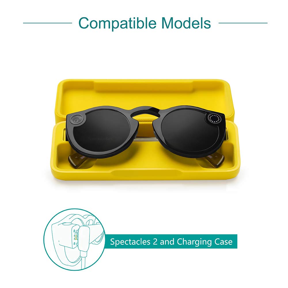 TUSITA Charger Compatible with Snapchat Spectacles 2 - USB Magnetic Charging Cable 5ft 150cm - HD Video Camera Sunglasses Accessories