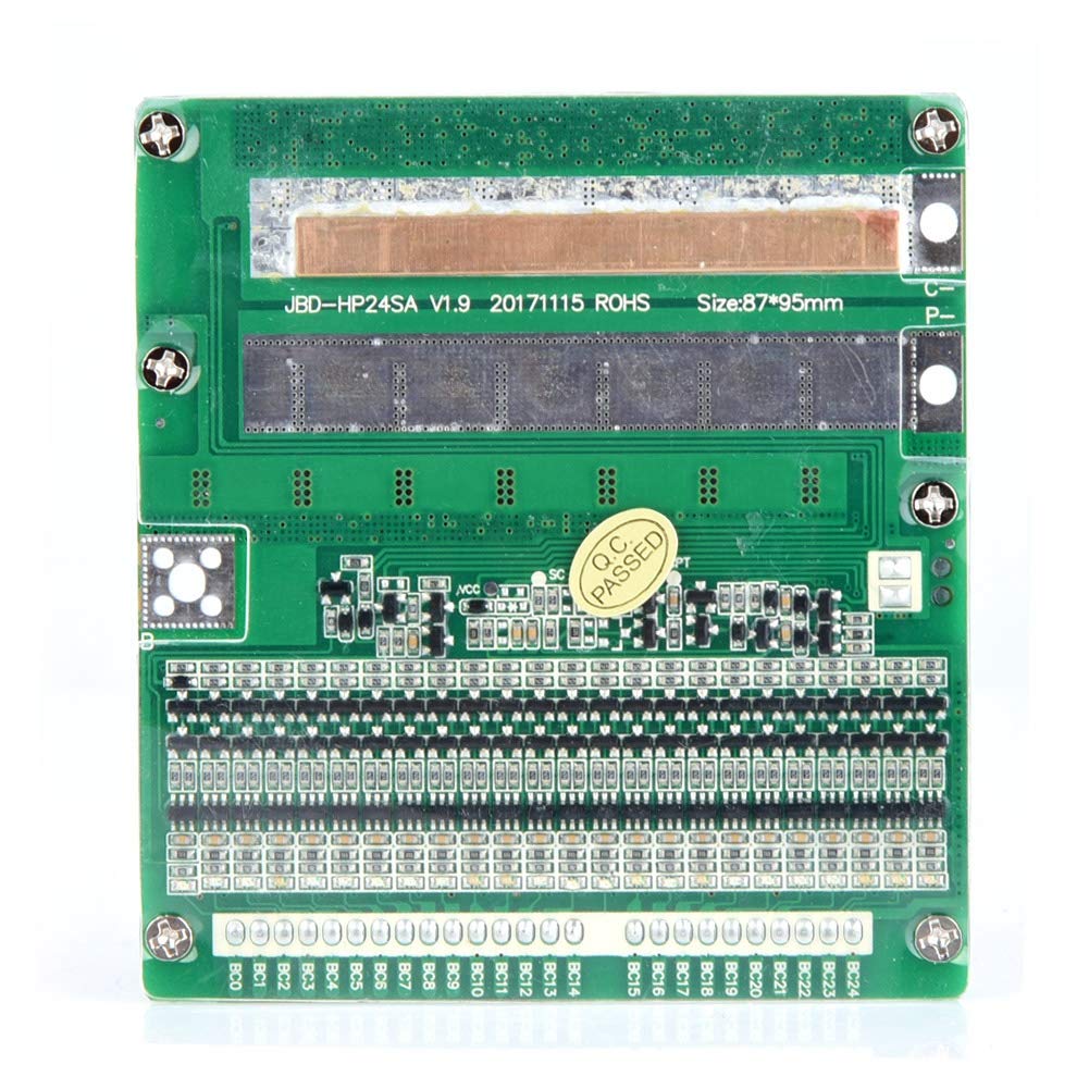 Battery Protection Module, 24 Strings 50A 3.7V Polymer Lithium Li-Ion PCB BMS Cell Protection Board Same Port Balanced Board