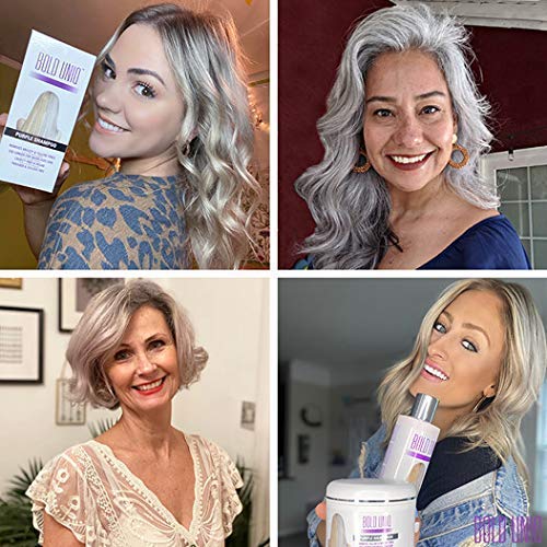 BOLD UNIQ Purple Shampoo & Conditioner Duo - Eliminates Brassy Yellow Tones. Lightens Blonde, Platinum, Ash, Silver and Grays. Paraben & Sulfate Free, Vegan and Cruelty Free.