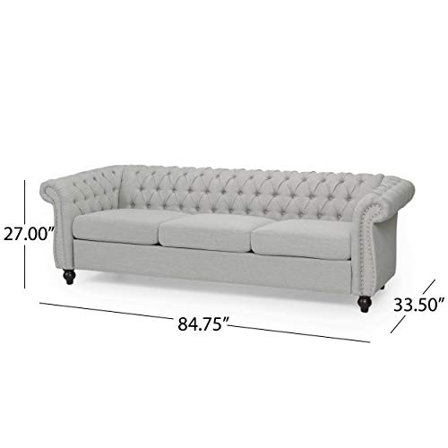 Christopher Knight Hom Norma Sofas, Cloud Gray, Dark Brown