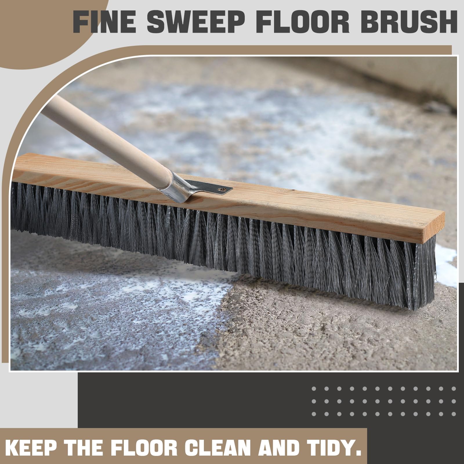 2 Pcs 24 Inches Push Broom Head Floor Sweep Fine Sweep Floor Brush Soft Bristle Sweeper Broom with Polypropylene Bristles for Hardwood Floors Sweeping Indoor