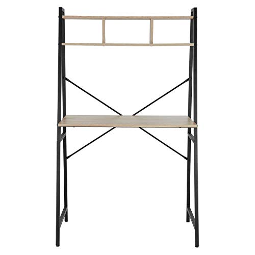 Desktop Computer Desk, Home Office Decor Ladder Desk Study Writing Table Computer Gaming Table Bedroom Laptop Table, Student Study Reading Writing Desk PC Laptop Table for Living Room (Khaki)
