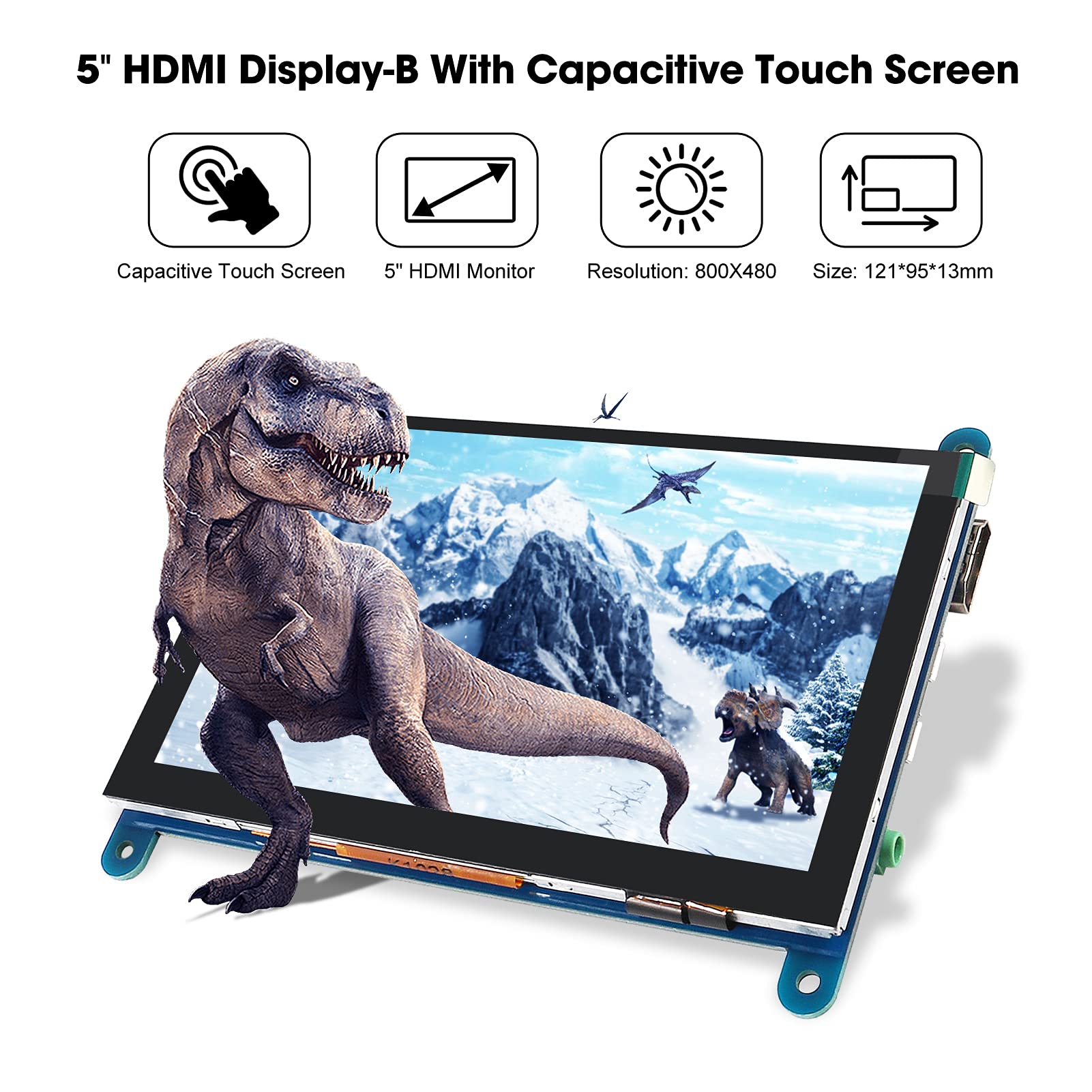 DORHEA 5 inch for Raspberry Pi Display Module 5β Touch Screen 800x480 Pixel Touch Screen HDMI Display for Raspberry Pi 4 3 2 Model B RPi 1 B B+ A A+