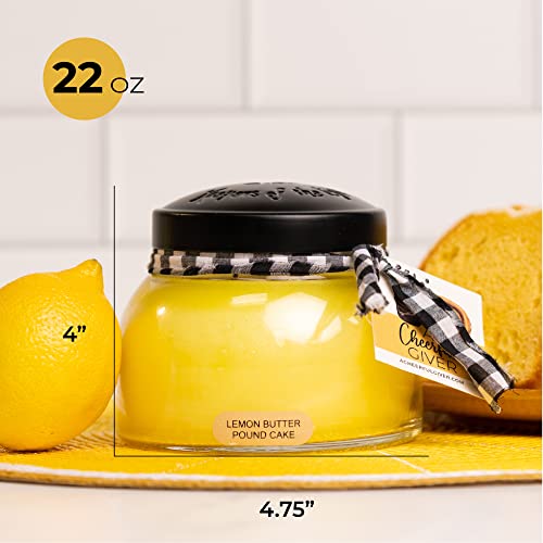 A Cheerful Giver β Lemon Butter Pound Cake - 22oz Mama Scented Candle Jar with Lid - Keepers of the Light - 125 Hours of Burn Time, Gift for Women, Yellow