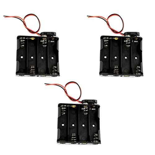 4 x 1.5V (6V) AA Battery Holder 9V I Type Snap Connector Plastic Housing （3+3） Pcs