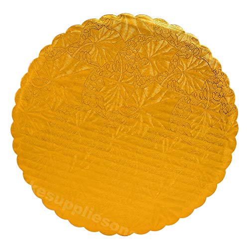 9" Gold Scalloped Edge Cake Boards, 6 ct