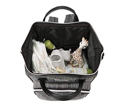 Bananafish Diaper Bag - Multi-Function Design Nappy Bag for Baby Care or Travel - Carry or Wear as Backpack - Large Capacity in Trendy, Stylish Design, Dark Grey