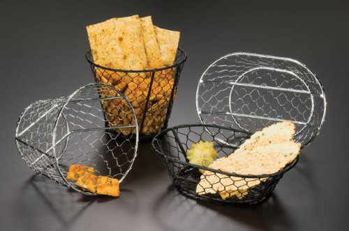 American Metalcraft WIR4 Baskets, 9.625" Length x 6.625" Width, Black