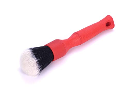 Detail Factory - TriGrip Ultra-Soft Detailing Brush Set - Comfortable Grip and Scratch-Free Cleaning for Exterior, Interior Panels, Emblems, Badges, Gauge Cluster, Infotainment Screen, Red