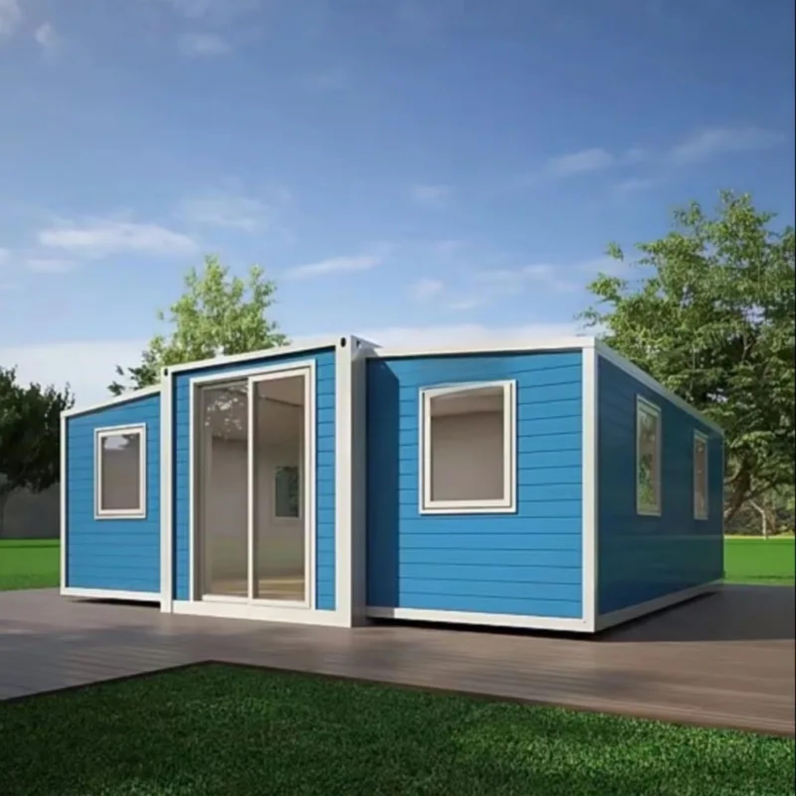 20 Ft Portable prefabricated Tiny Home 40 Ft Houses to Live in Double Wings Folding Design for Home or Office Use,Customizable 1 2 3 4 Rooms