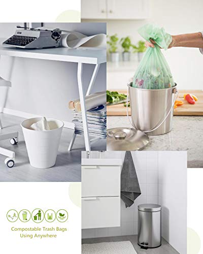 75 Counts AYOTEE Mini Garbage Bags, 1.2 Gallon Small Compostable Trash Bags, Small Garbage Bags for home, Fit 4.5 or 5 Liter Bathroom Wastebasket Can Liners(Green)