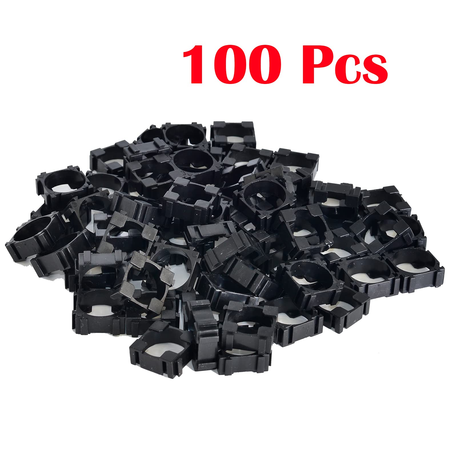 MGGi 100pcs 18650 Lithium Battery Cell Holder, Plastic Li-ion Battery Pack Bracket Safety Spacer Radiating Shell Storage Bracket Cylindrical Cell Battery Stand Cell Spacer for DIY Fixed Battery