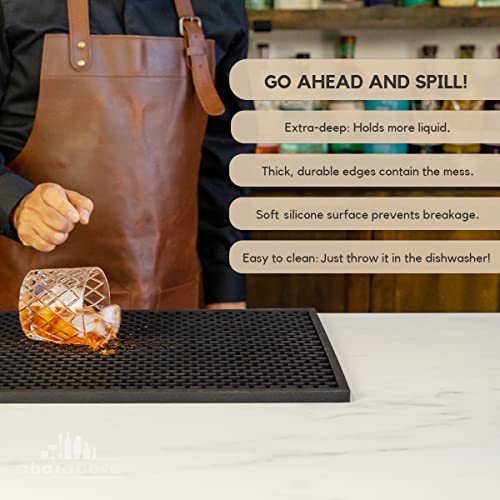 A Bar Above Heavy Duty Bar Mat β Food-Safe Silicone Mat β Bar Mats for Countertop - Commercial Strength Bartender Accessories Dish Drying Mat for Kitchen Counter - Barista Accessories