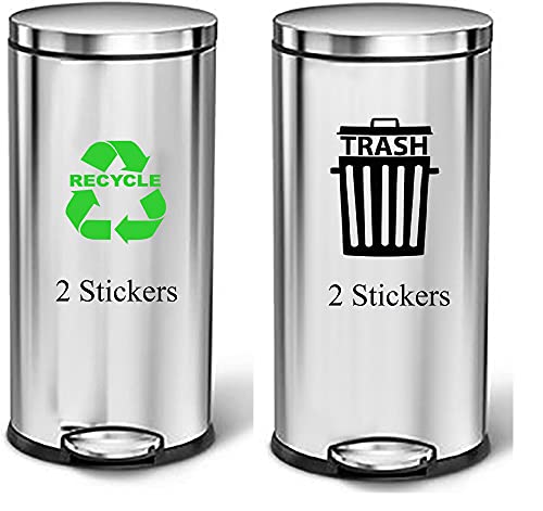 Transparent Recycle bin Trash bin Recycle Can Trash Can Transparent Vinyl Stickers Indoor Outdoor Use