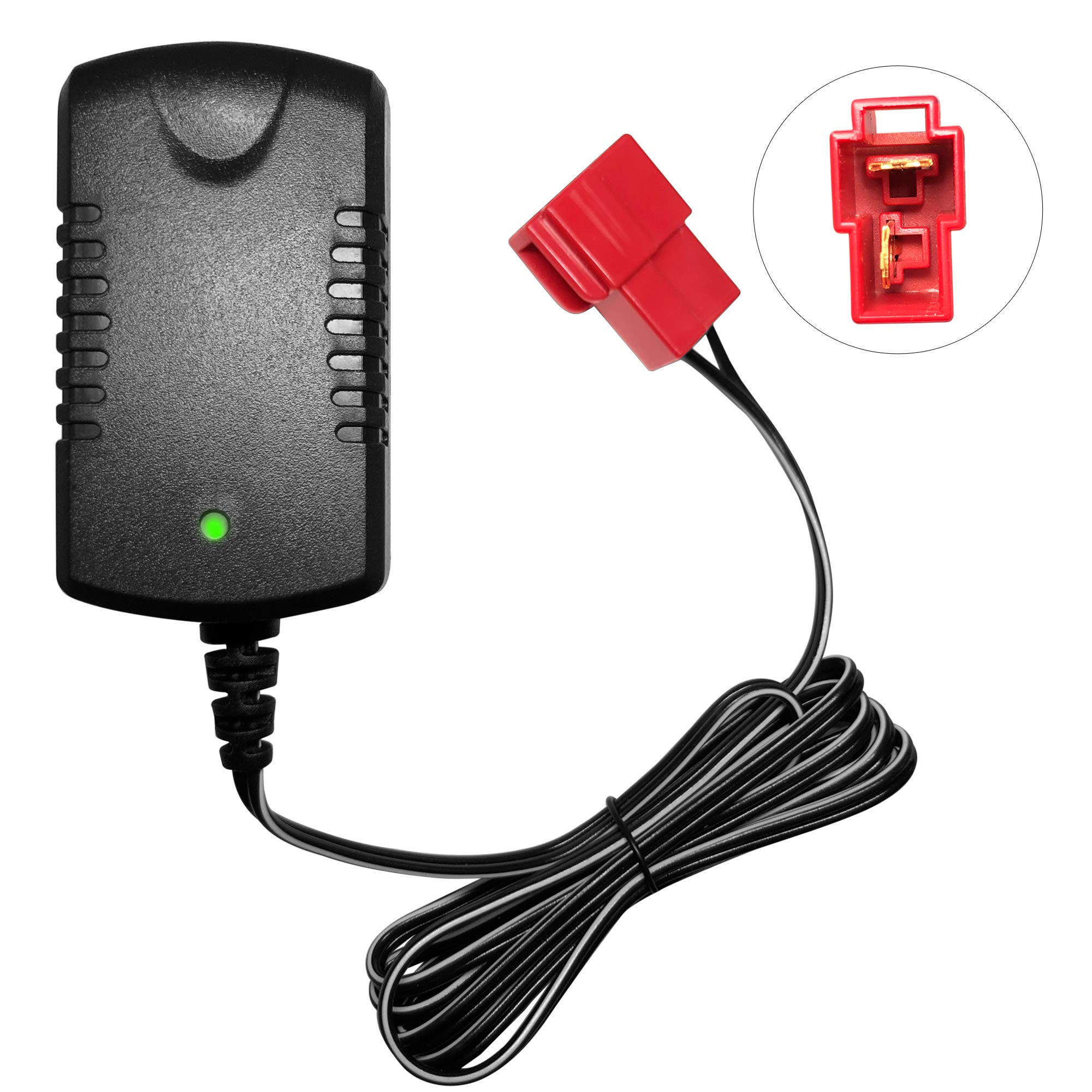 6V Charger with Square-Type Plug for 6Volt Battery, 7V800ma for 6V Child Ride On Car Rollplay Kid Trax Disney Frozen White Toddler Wildfire Quad