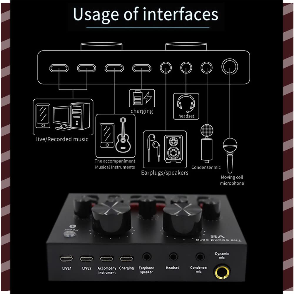 11Pcs Podcast Equipment Bundle Professional Recording Microphones & Accessories with Live Sound Card Podcast Kit for Streaming Podcasting Recording(BM-800)