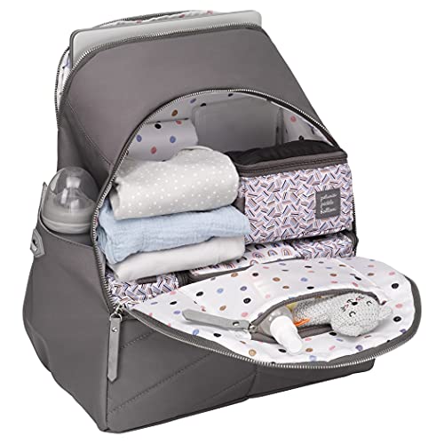 Petunia Pickle Bottom Inter-Mix Slope Backpack - Machine-Washable Diaper Bag - Ultimate His & Hers Backpack - Spacious & Versatile Bag - Compatible with Inter-Mix Systems - Charcoal Microfiber