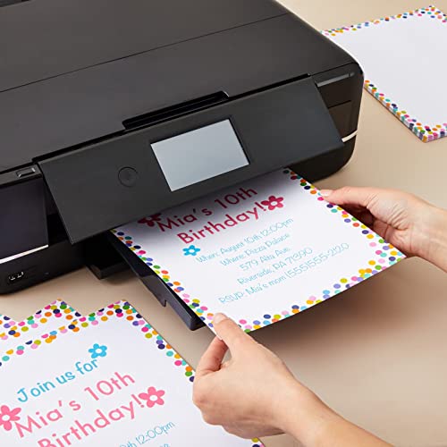 96 Sheets of Confetti Stationery Paper for Writing Letters, Invitations with Decorative Border (8.5 x 11 In)
