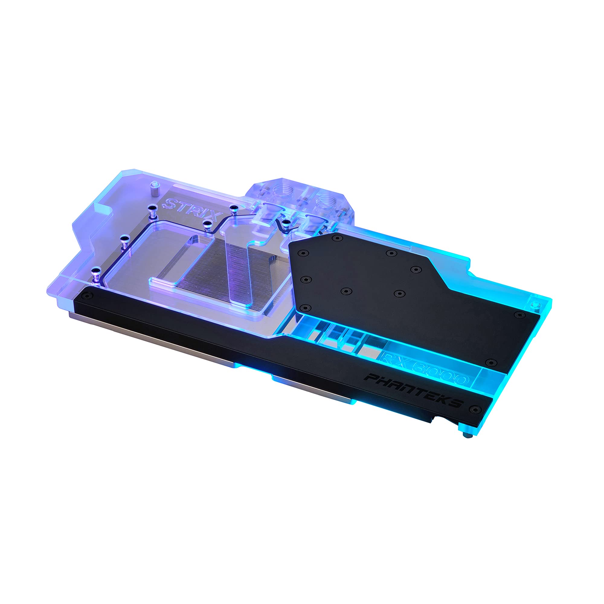 Phanteks (PH-GB6900ASSRX_BK01_BP) Glacier G6000 Strix for ASUS ROG Strix & TUF RX 6800/6900, Nickel-Plated, Acrylic, Aluminum Cover Plate, Digital-RGB, Full-Cover Water Block with Backplate - Black